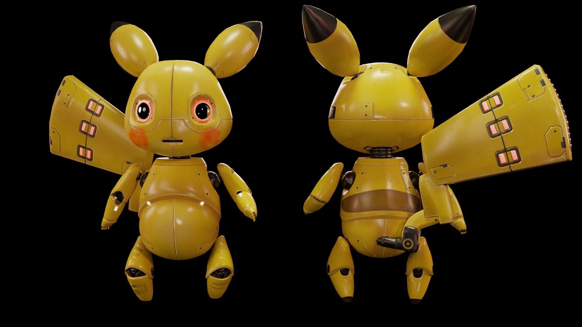 3D model robot pikachu and pikachu VR / AR / low-poly | CGTrader