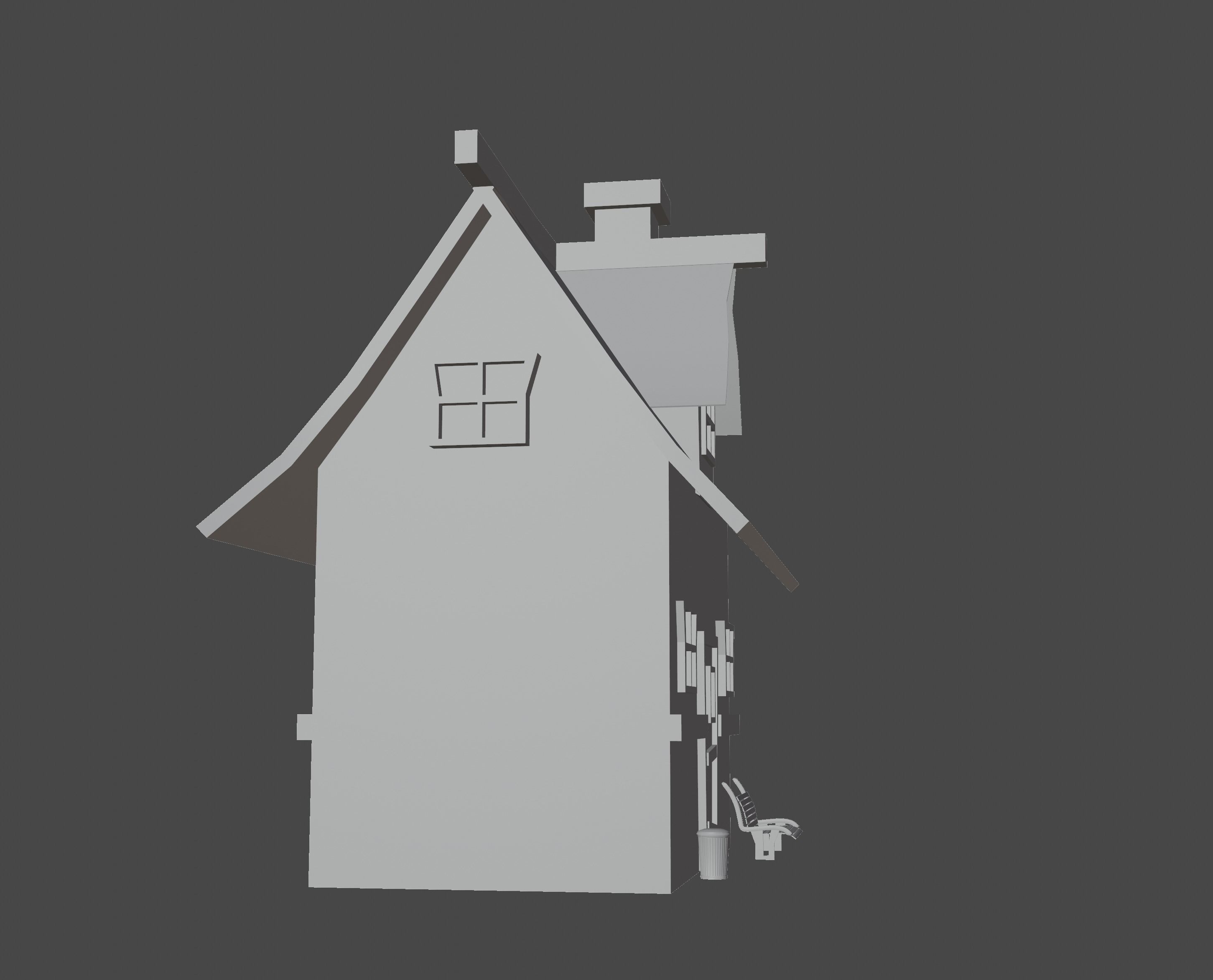 3D model Cartoon House Exterior Low poly 3D model VR / AR / low-poly ...