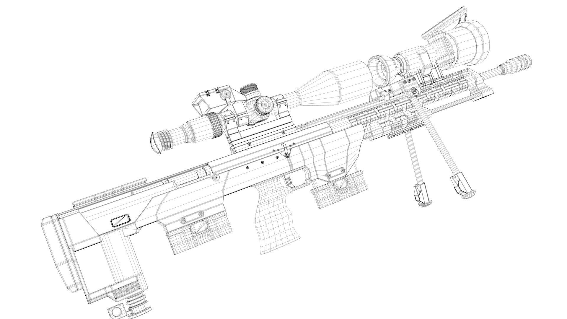 Sniper Rifle DSR-50 3D model | CGTrader
