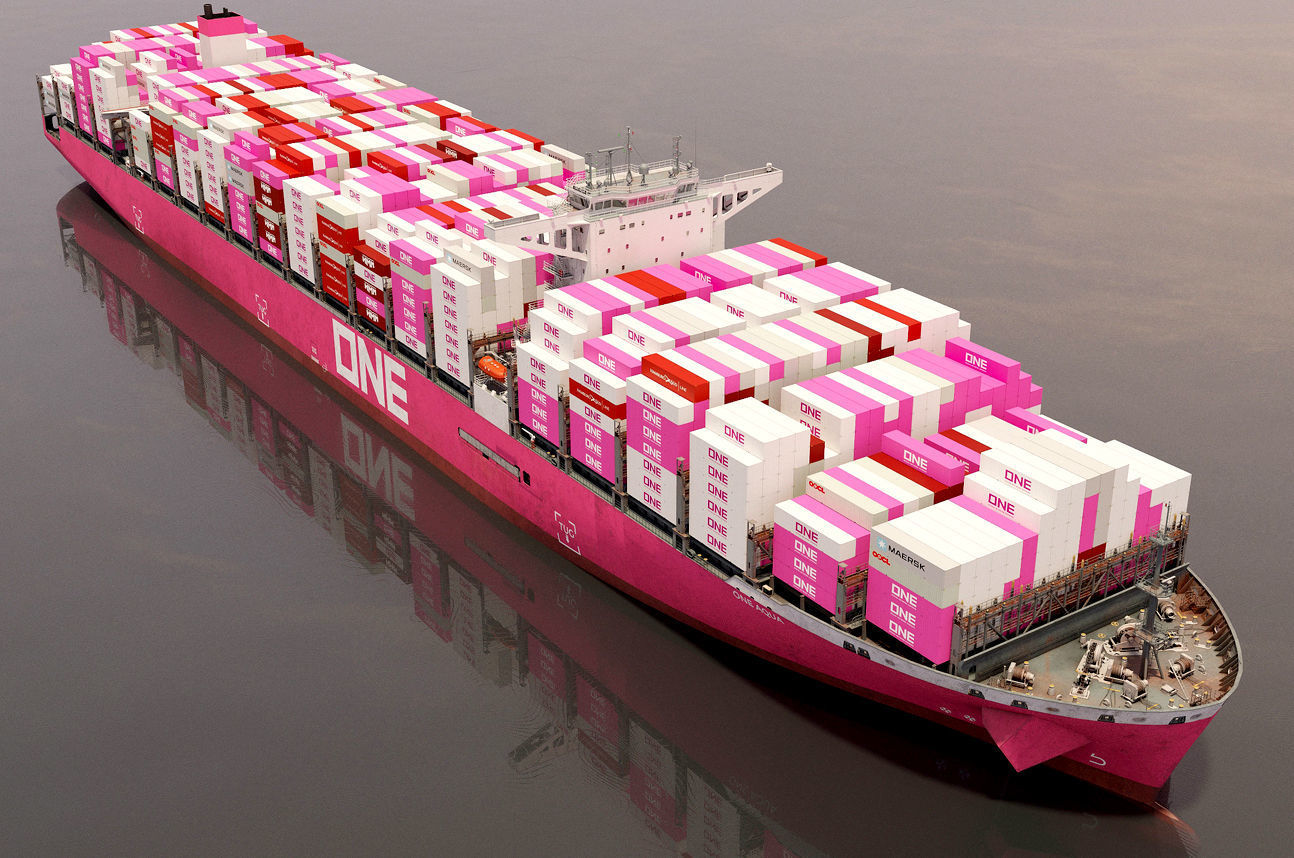 One Container Ship 3d Model Cgtrader