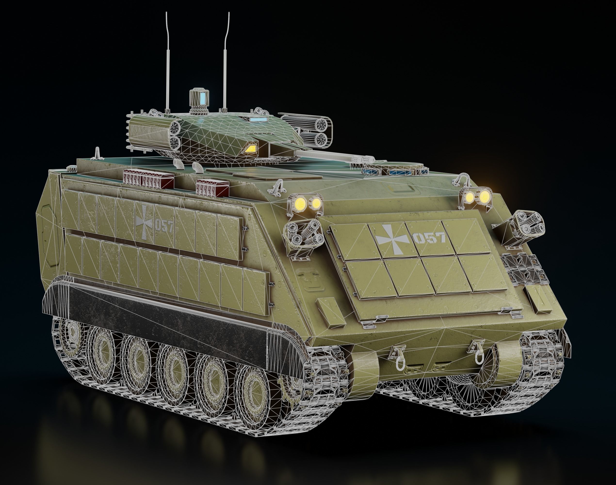 3D model M113 Modernized Tank - Armored personnel carrier VR / AR / low ...