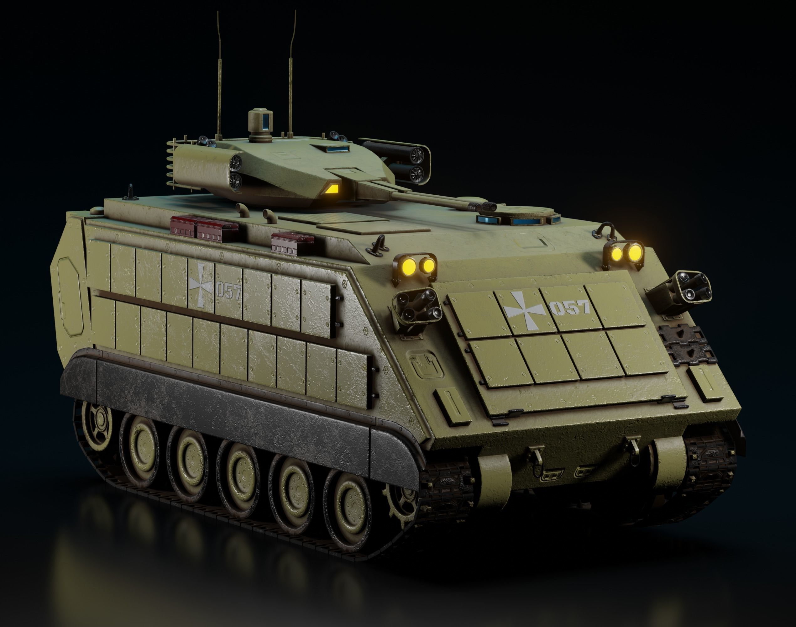 3D model M113 Modernized Tank - Armored personnel carrier VR / AR / low ...