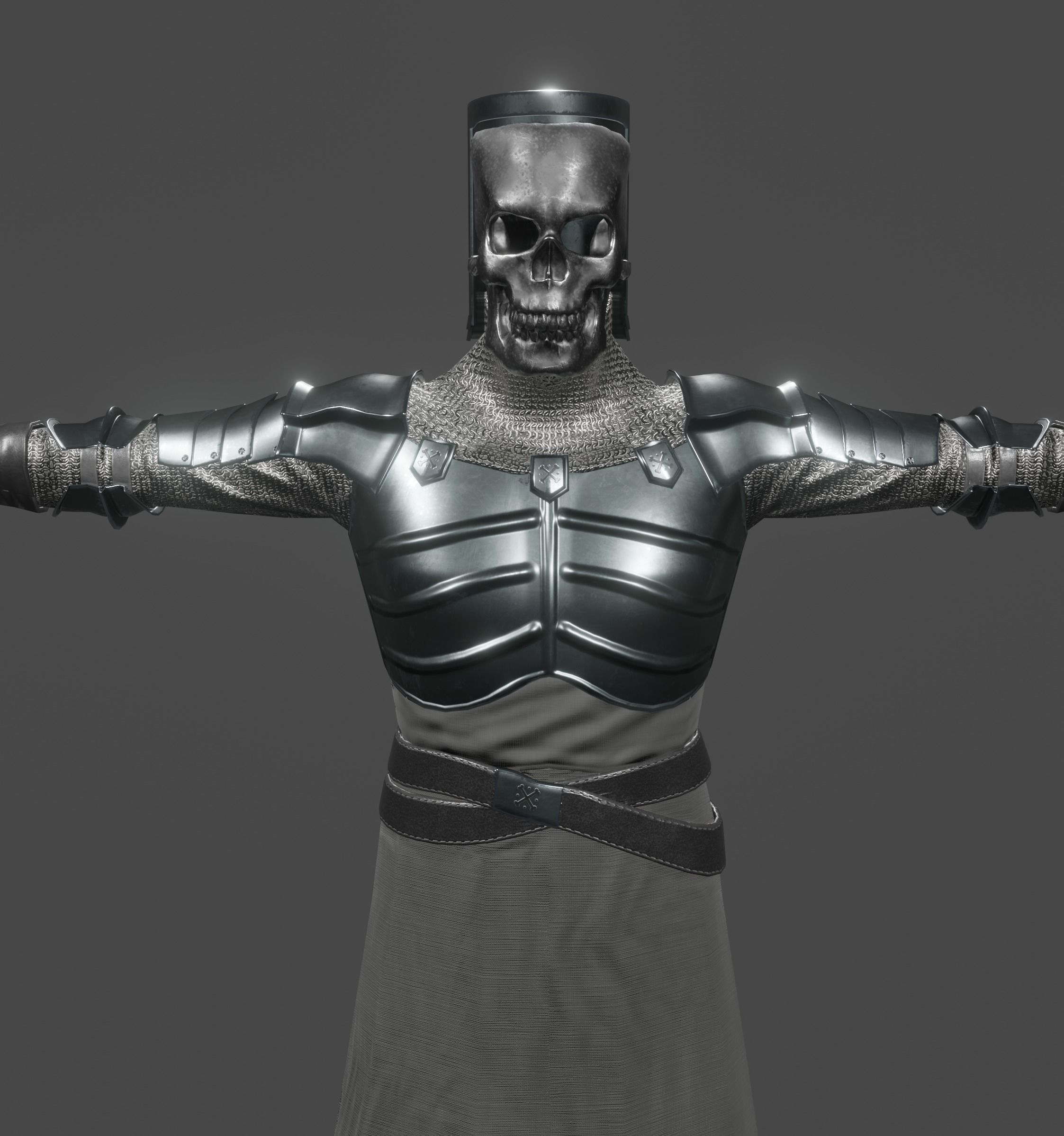 3D model Ghost medieval templar knigh suit VR / AR / low-poly | CGTrader