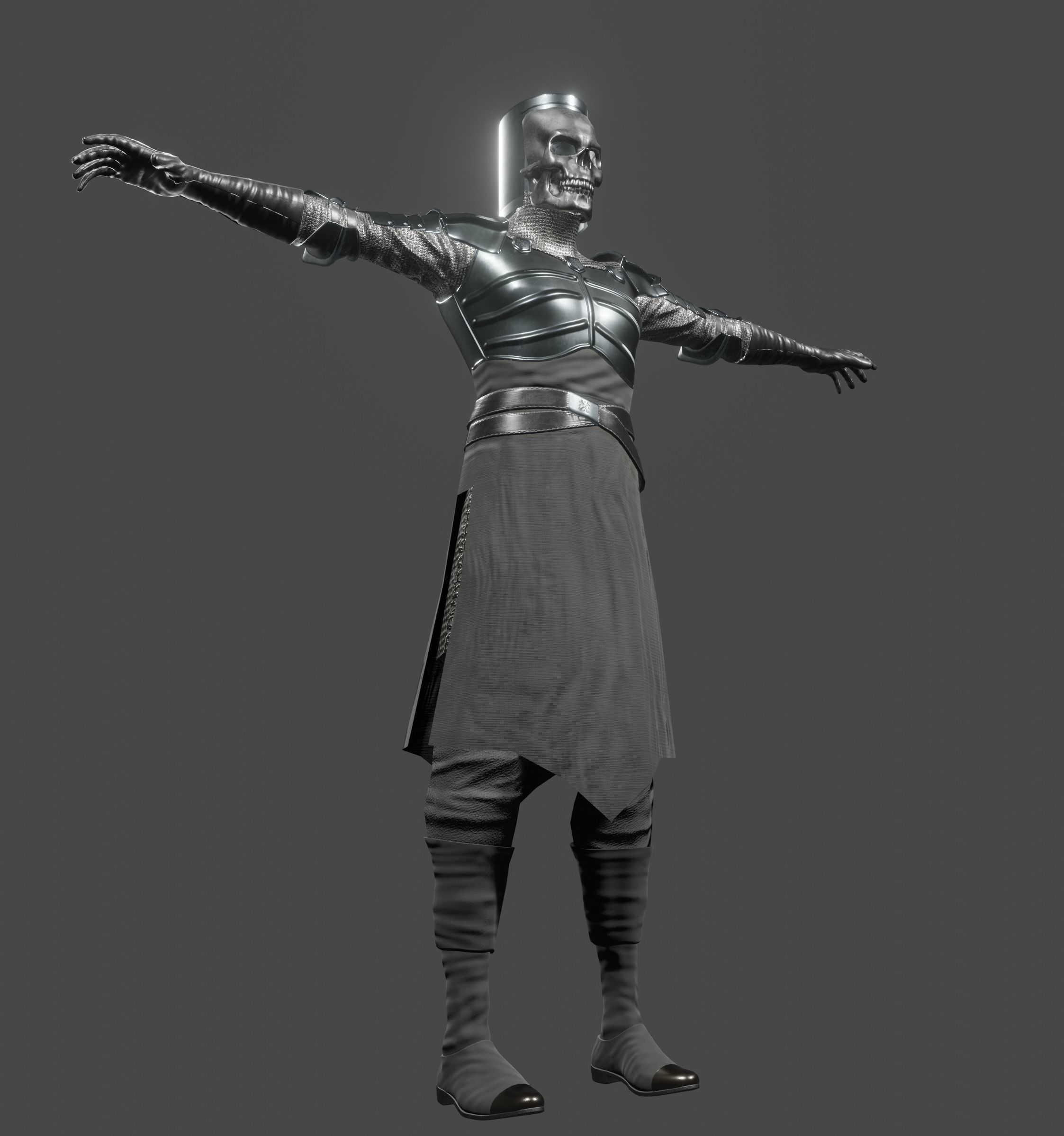 3D model Ghost medieval templar knigh suit VR / AR / low-poly | CGTrader