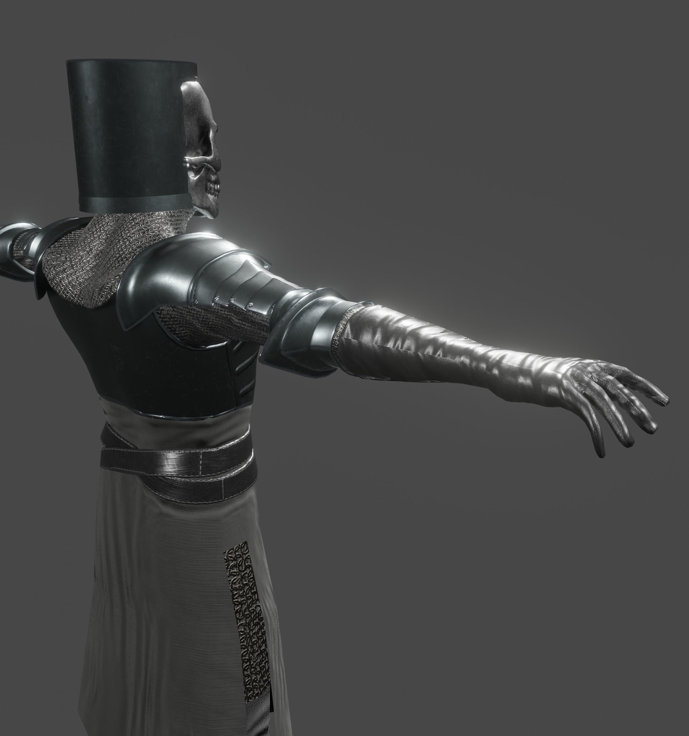 3D model Ghost medieval templar knigh suit VR / AR / low-poly | CGTrader