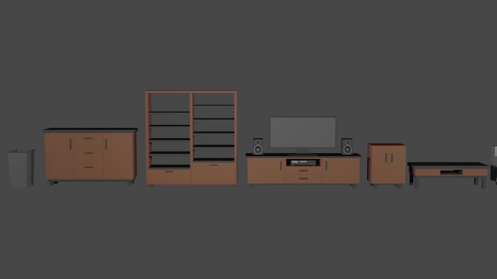 Low Poly Furniture Pack 35 pieces Textured free VR / AR / low-poly 3D ...