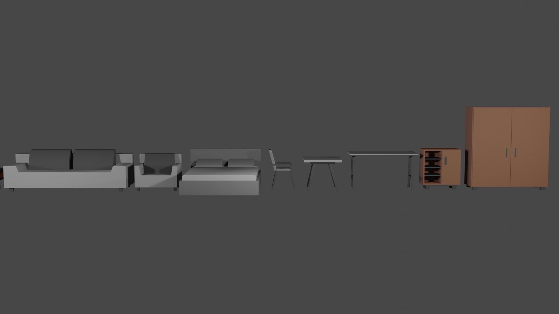 Low Poly Furniture Pack 35 pieces Textured free VR / AR / low-poly 3D ...