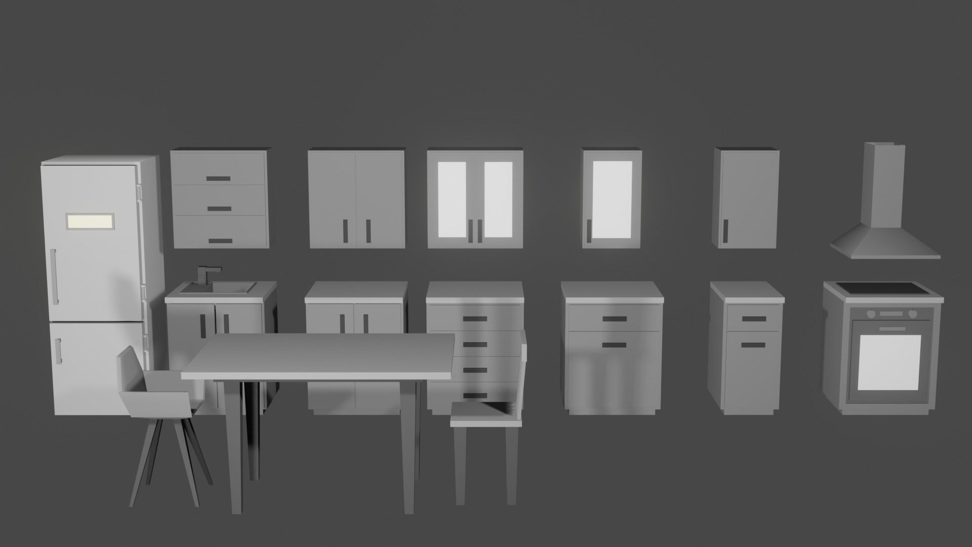 Low Poly Furniture Pack 35 pieces Textured free VR / AR / low-poly 3D ...