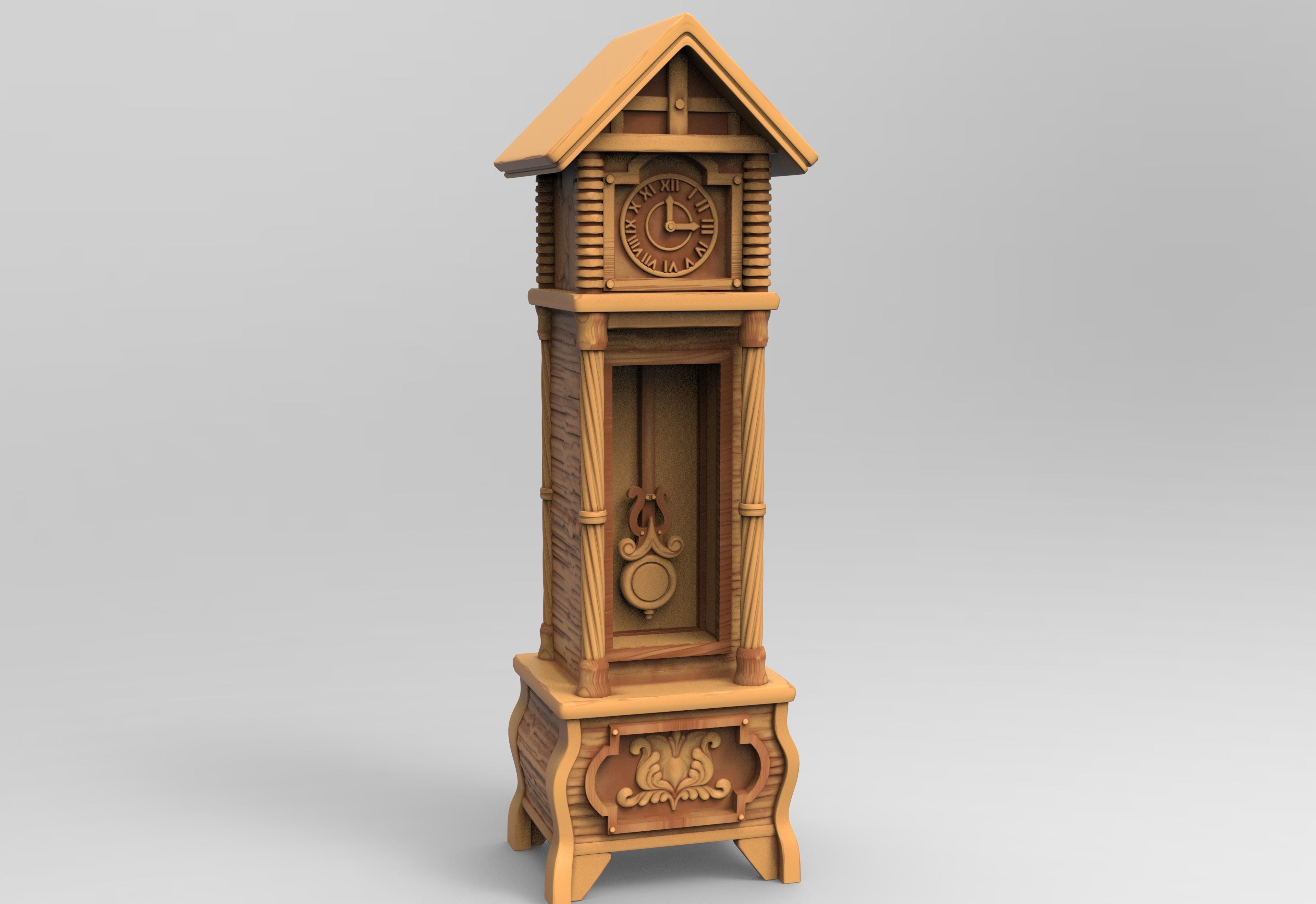 Grandfather Clock 3D model 3D printable | CGTrader