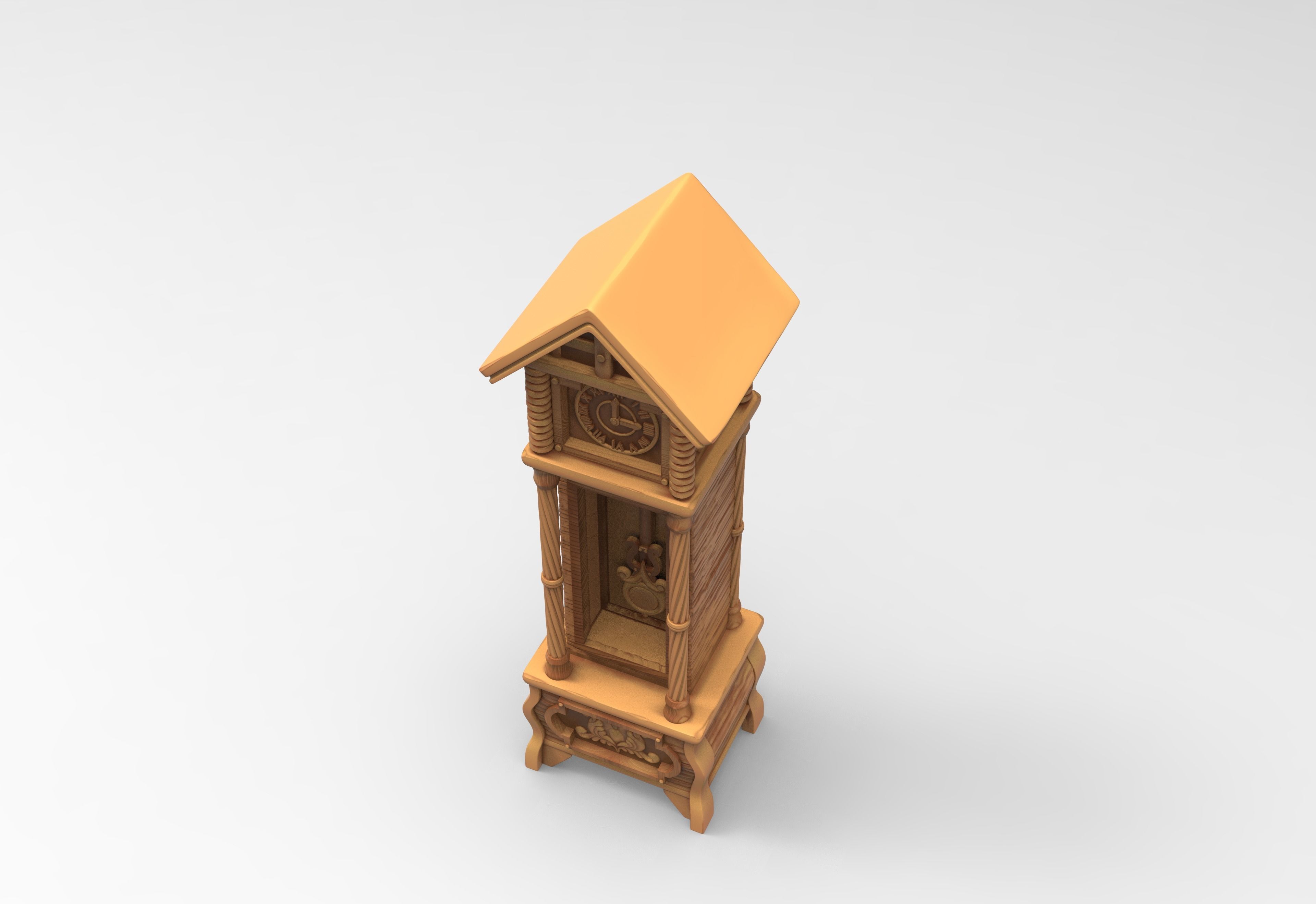 Grandfather Clock 3D model 3D printable | CGTrader