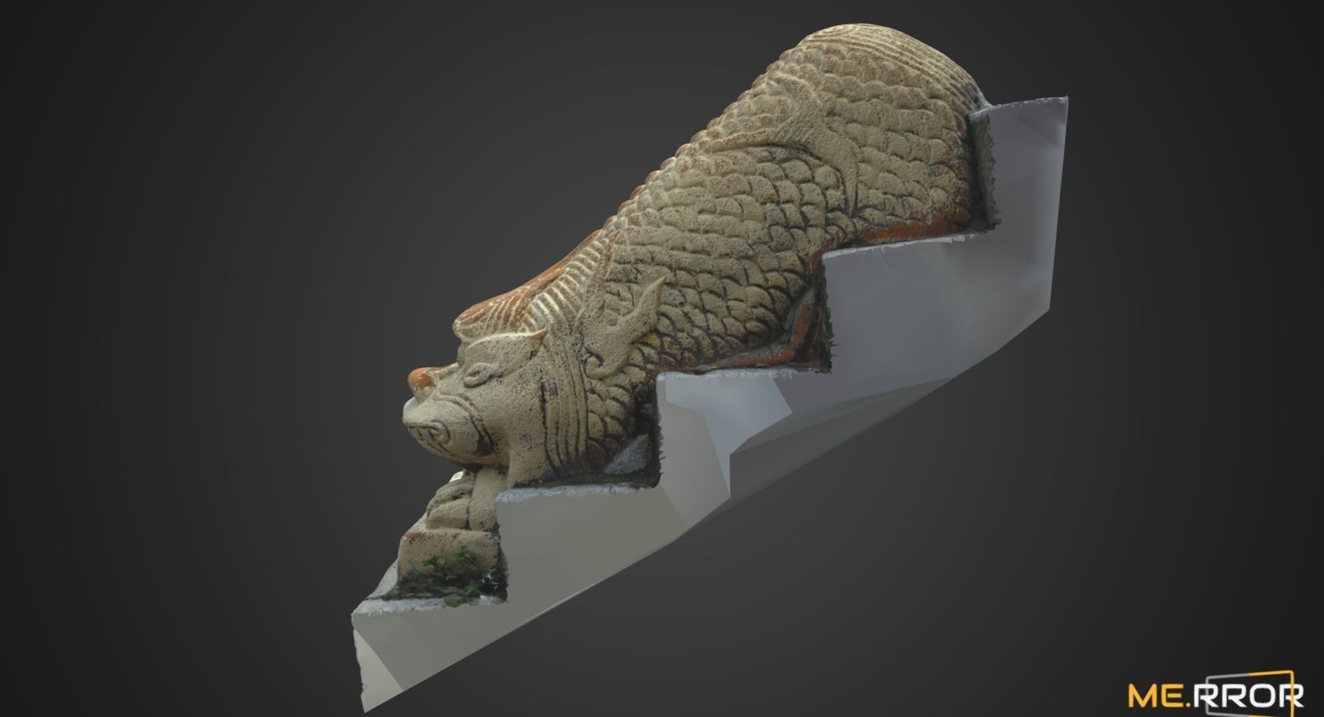 3D model Heatea Mythical Unicorn Lion Stone Stair Side VR / AR / low ...