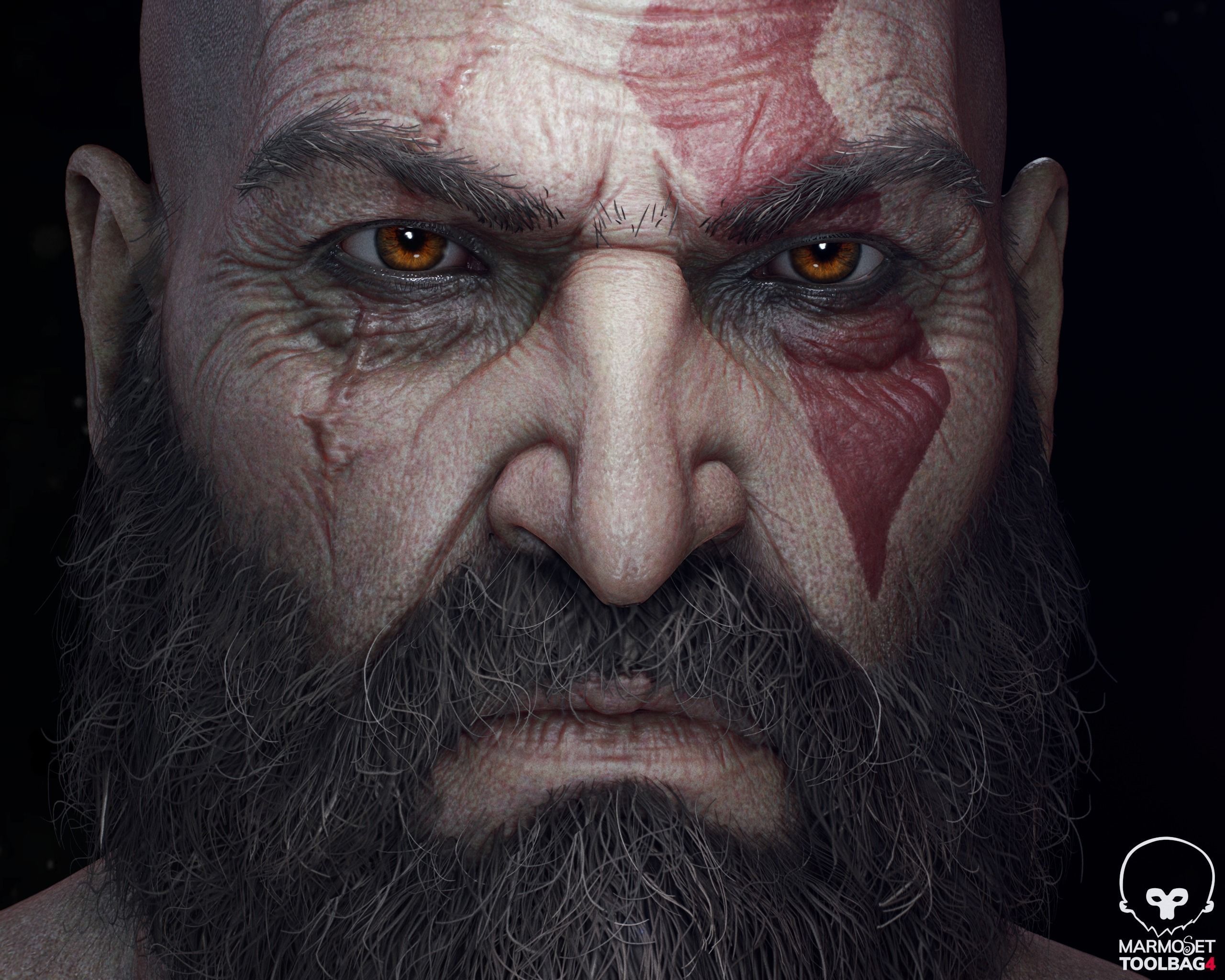 3D model Kratos - God of War - Fan Art 3d model VR / AR / low-poly ...