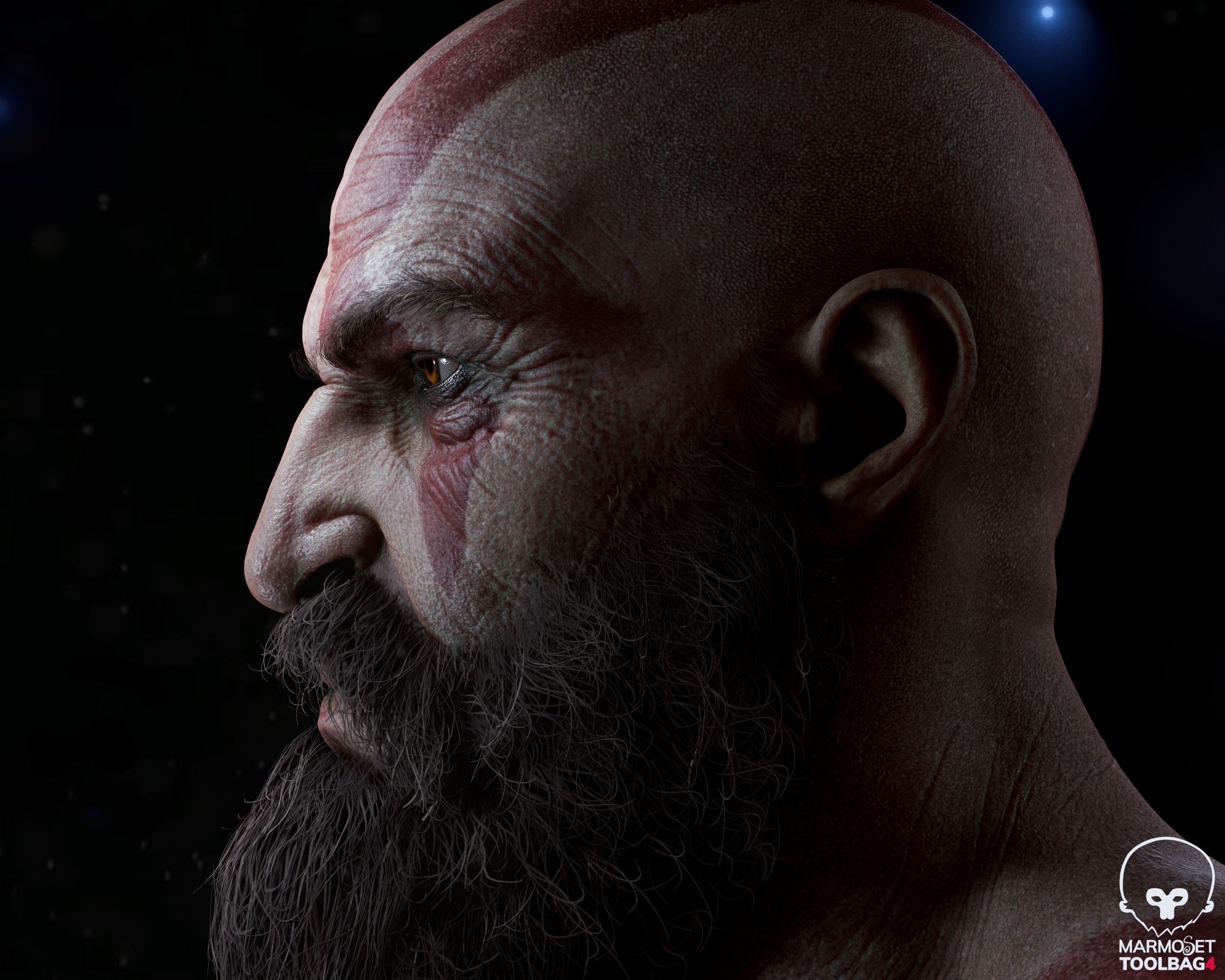 3D model Kratos - God of War - Fan Art 3d model VR / AR / low-poly ...