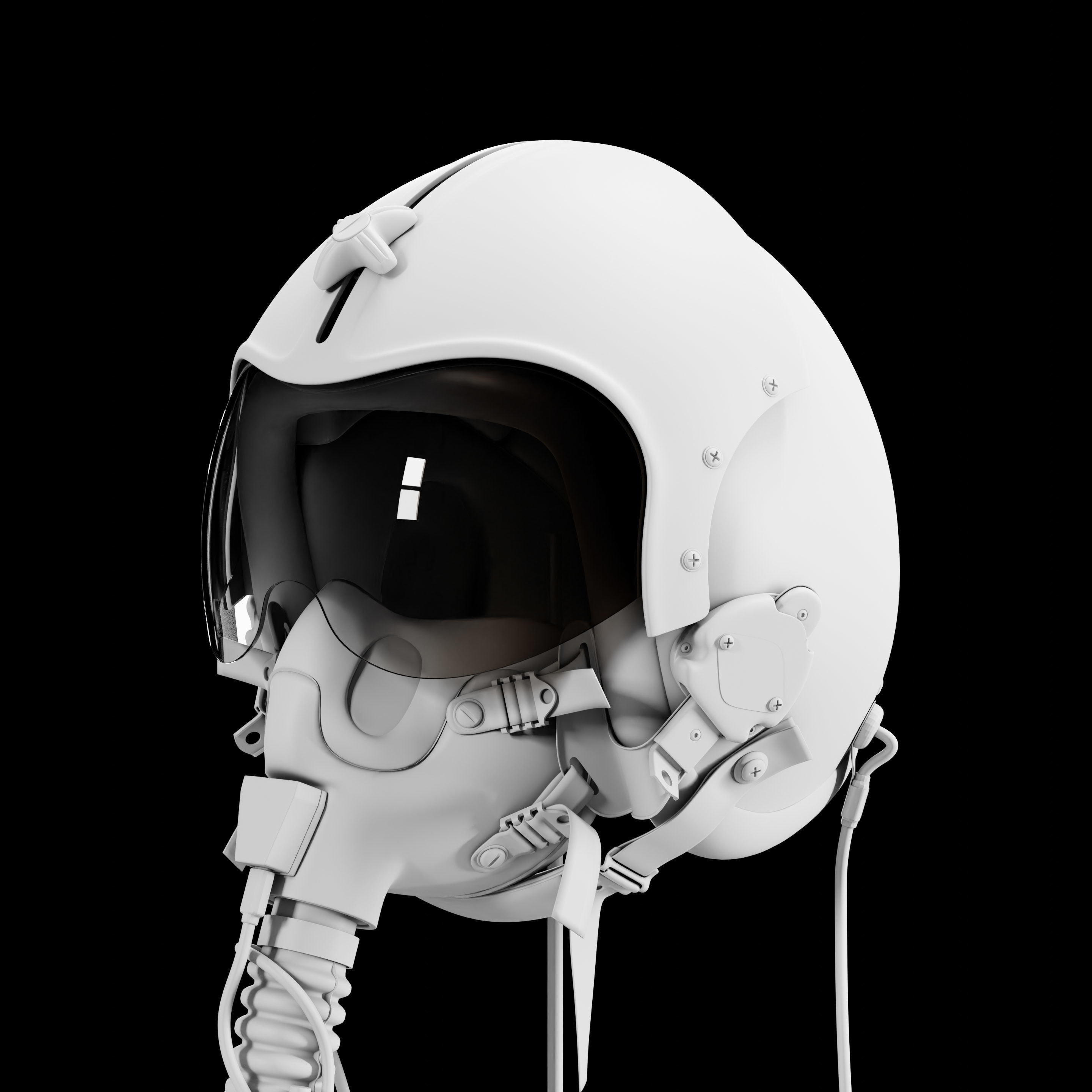 High Quality HGU-33 Fighter Pilot Helmet with MBU-12 Oxygen Mask 3D ...