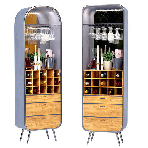 Wardrobe bar with alcohol 3D model | CGTrader