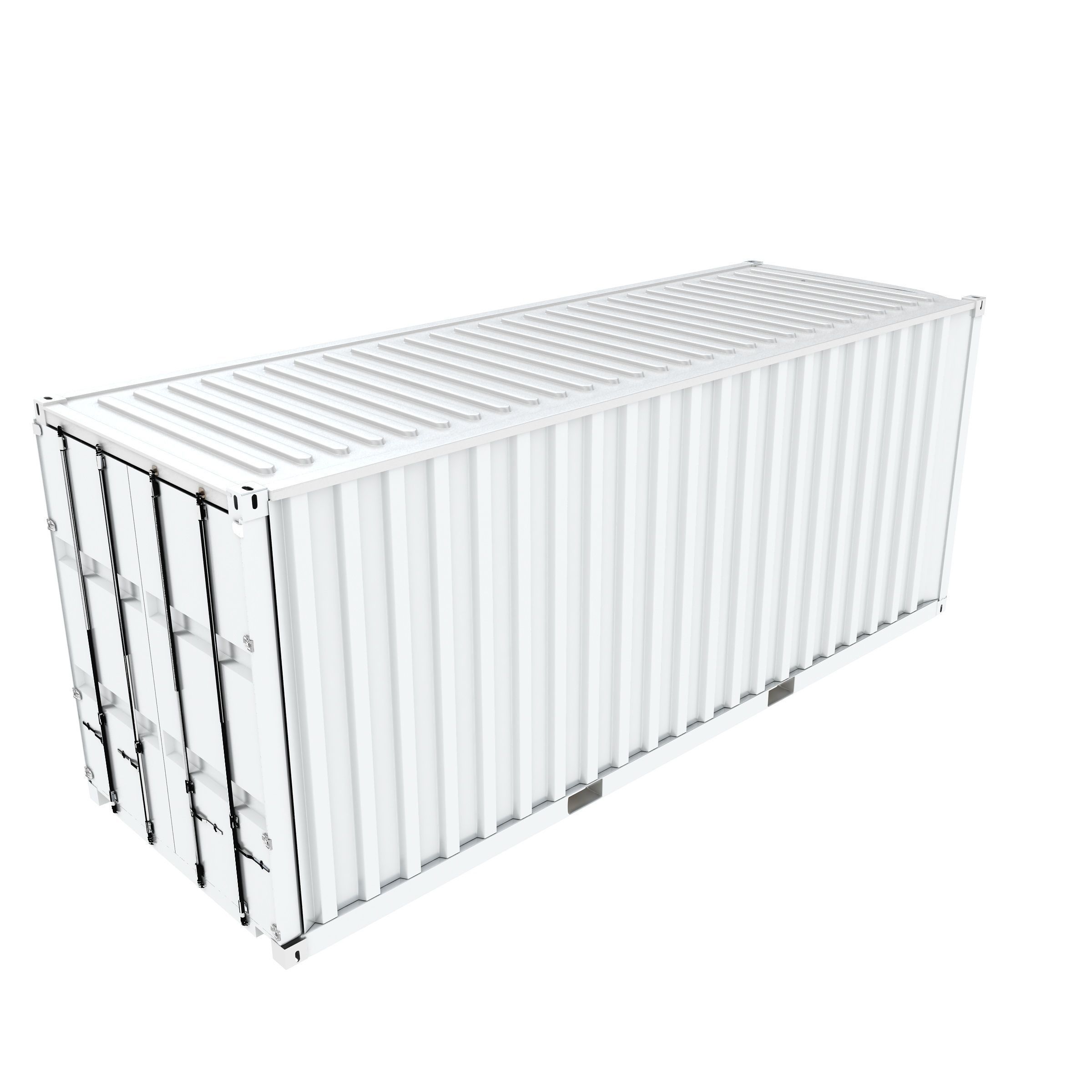 20 ft ISO Container White 3D model | CGTrader
