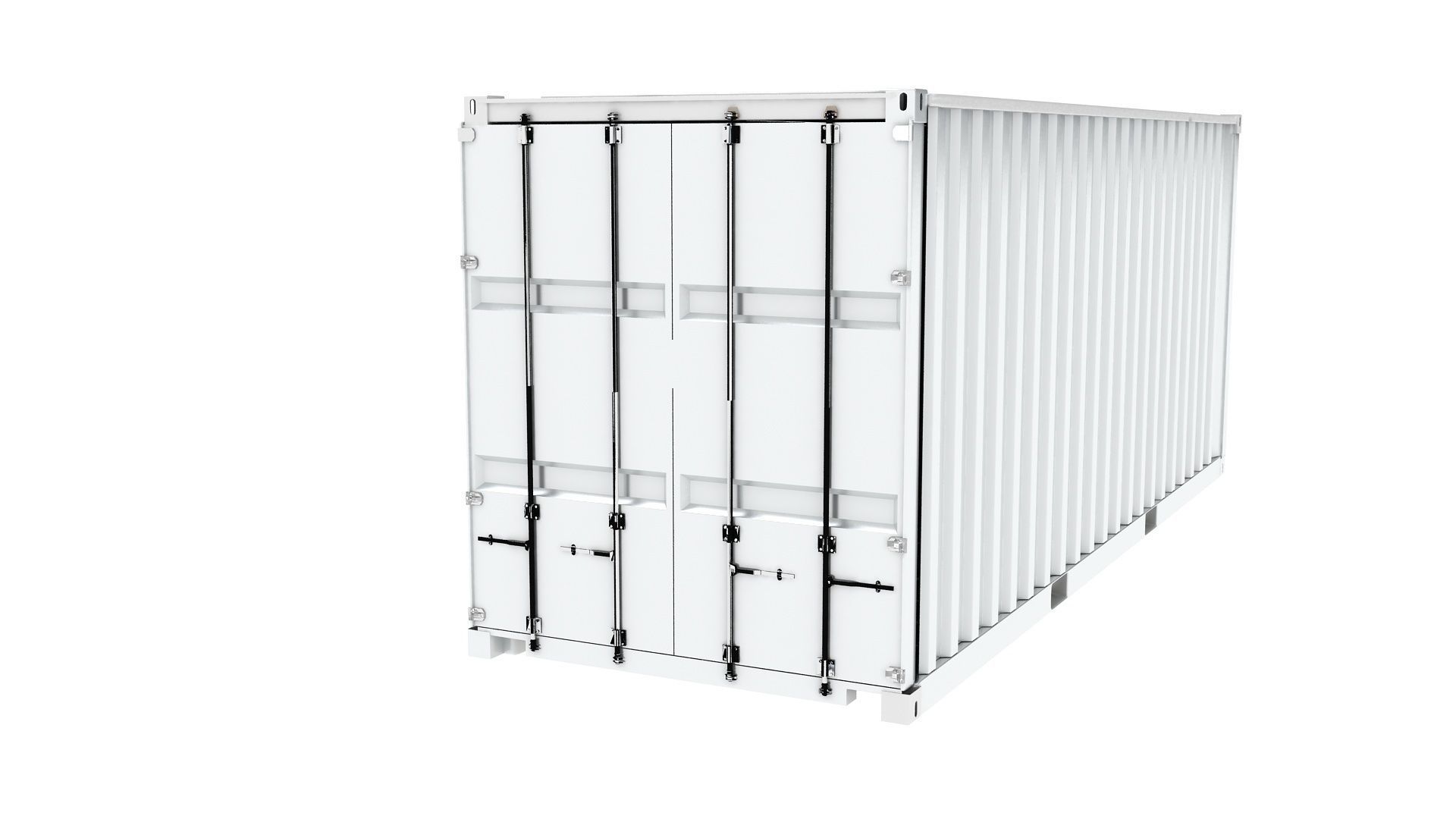 20 ft ISO Container White 3D model | CGTrader