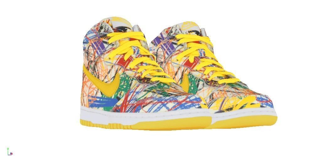 Nike Dunk High premium SCRIBBLE 3D model | CGTrader