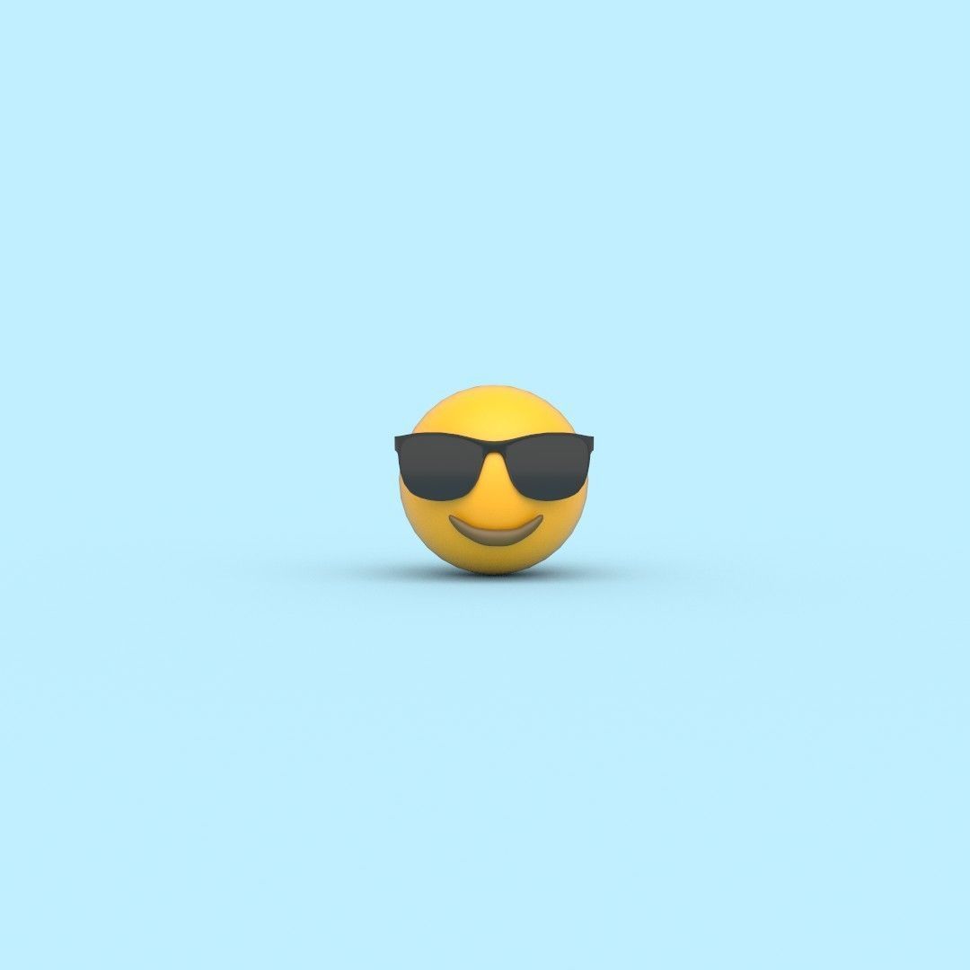 3D model Smiling Face with Sunglasses 3D Emoji VR / AR / low-poly ...