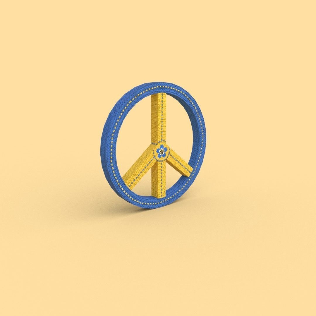 3D model Peace Symbol 3D Logo True Ukrainian Colors VR / AR / low-poly ...