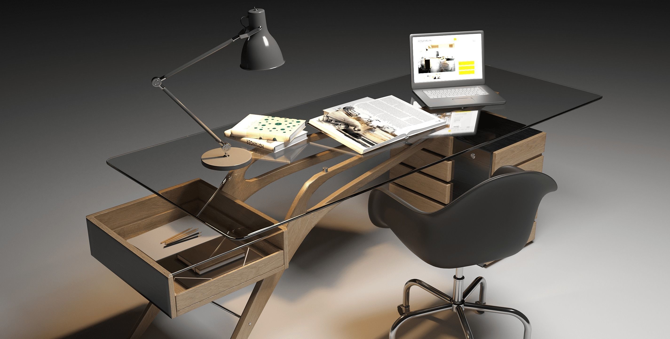 Office desk 3D model | CGTrader