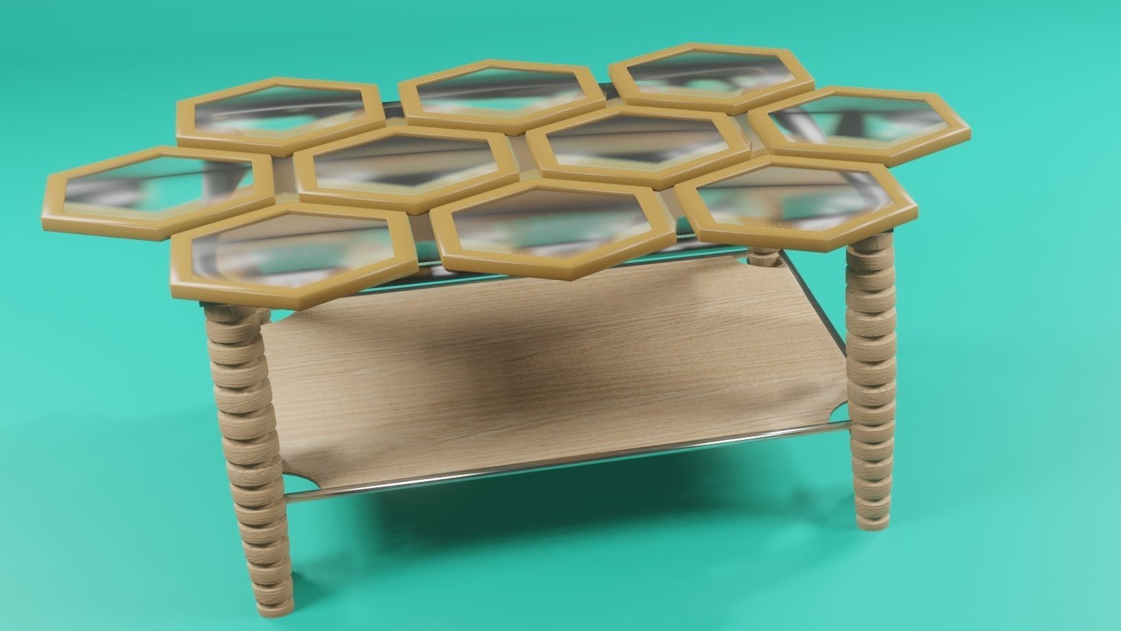 The honeycomb table 3D model | CGTrader