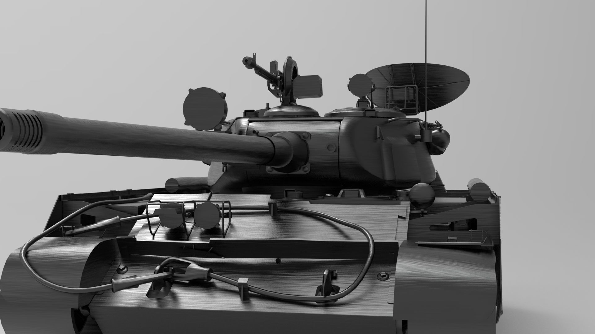 3D model T-44-100 military tank VR / AR / low-poly | CGTrader