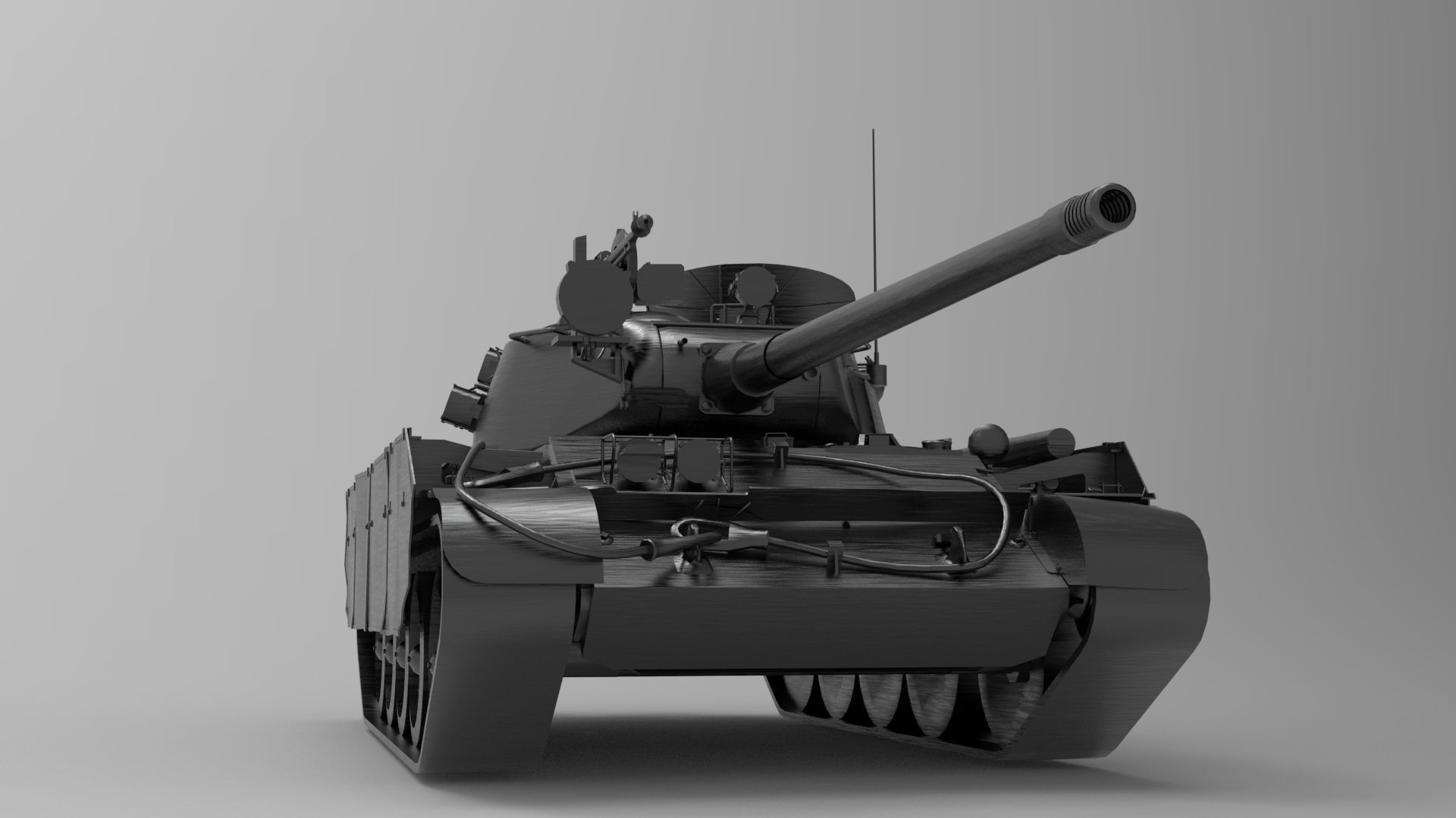 3D model T-44-100 military tank VR / AR / low-poly | CGTrader
