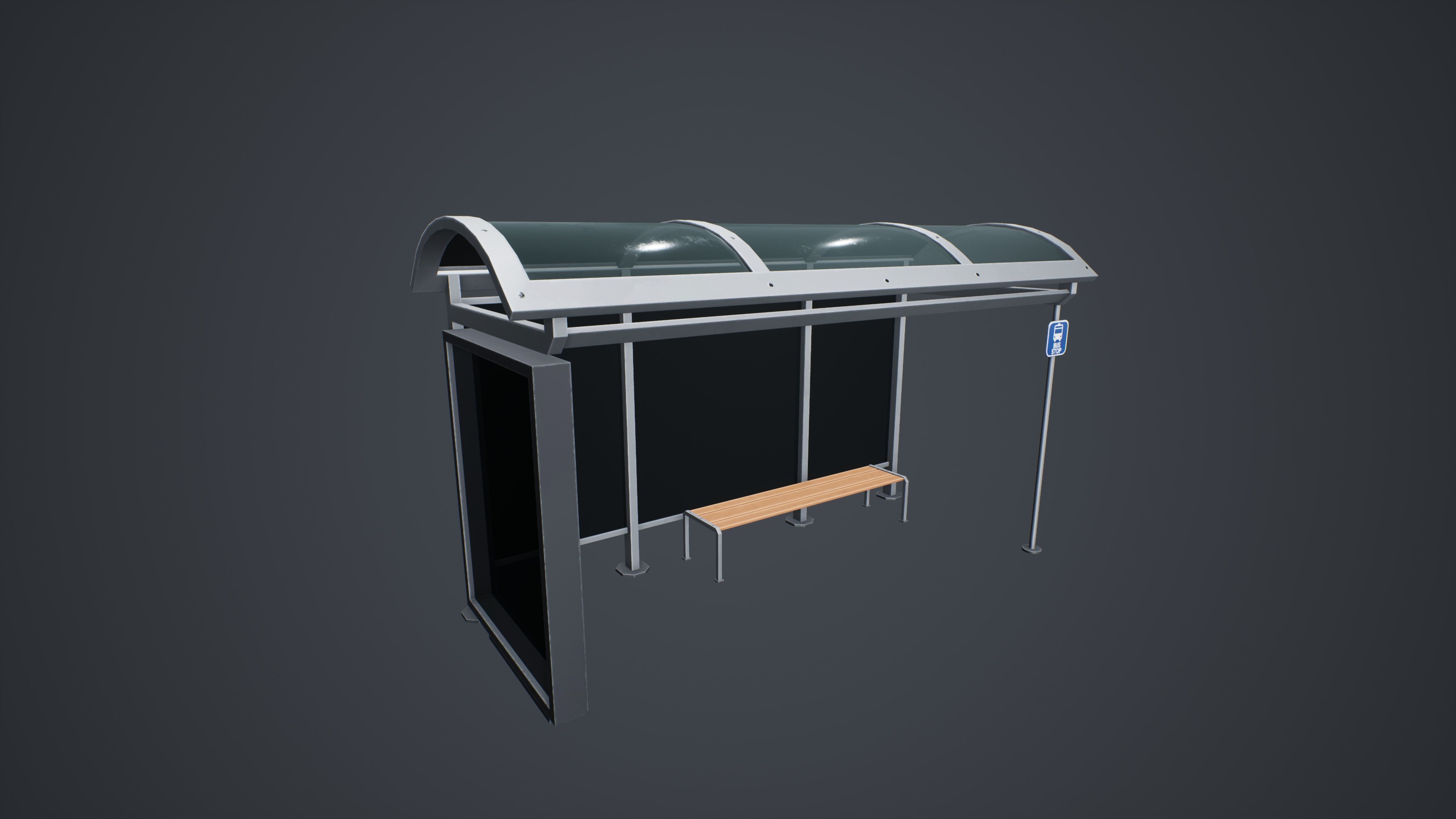 3D model Stylized Bus Stop VR / AR / low-poly | CGTrader