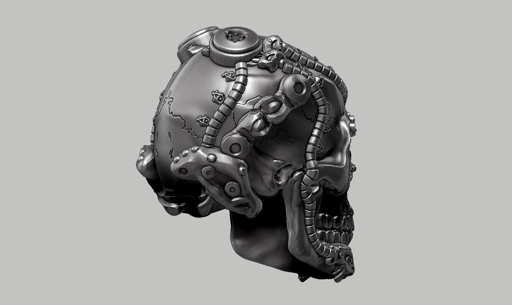 skull robot head a59 3D model 3D printable | CGTrader