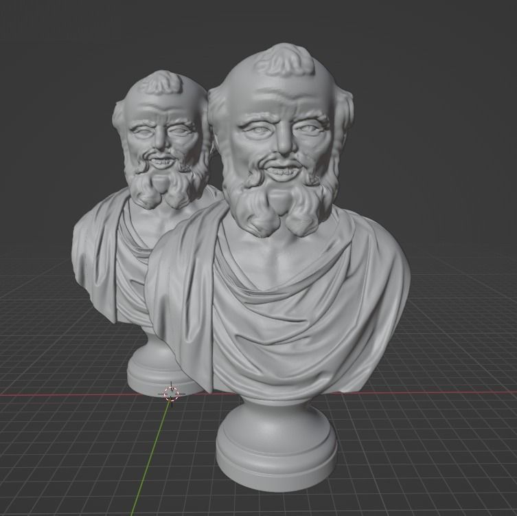 Democritus two busts 3D model 3D printable | CGTrader