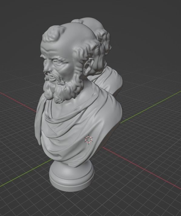Democritus two busts 3D model 3D printable | CGTrader