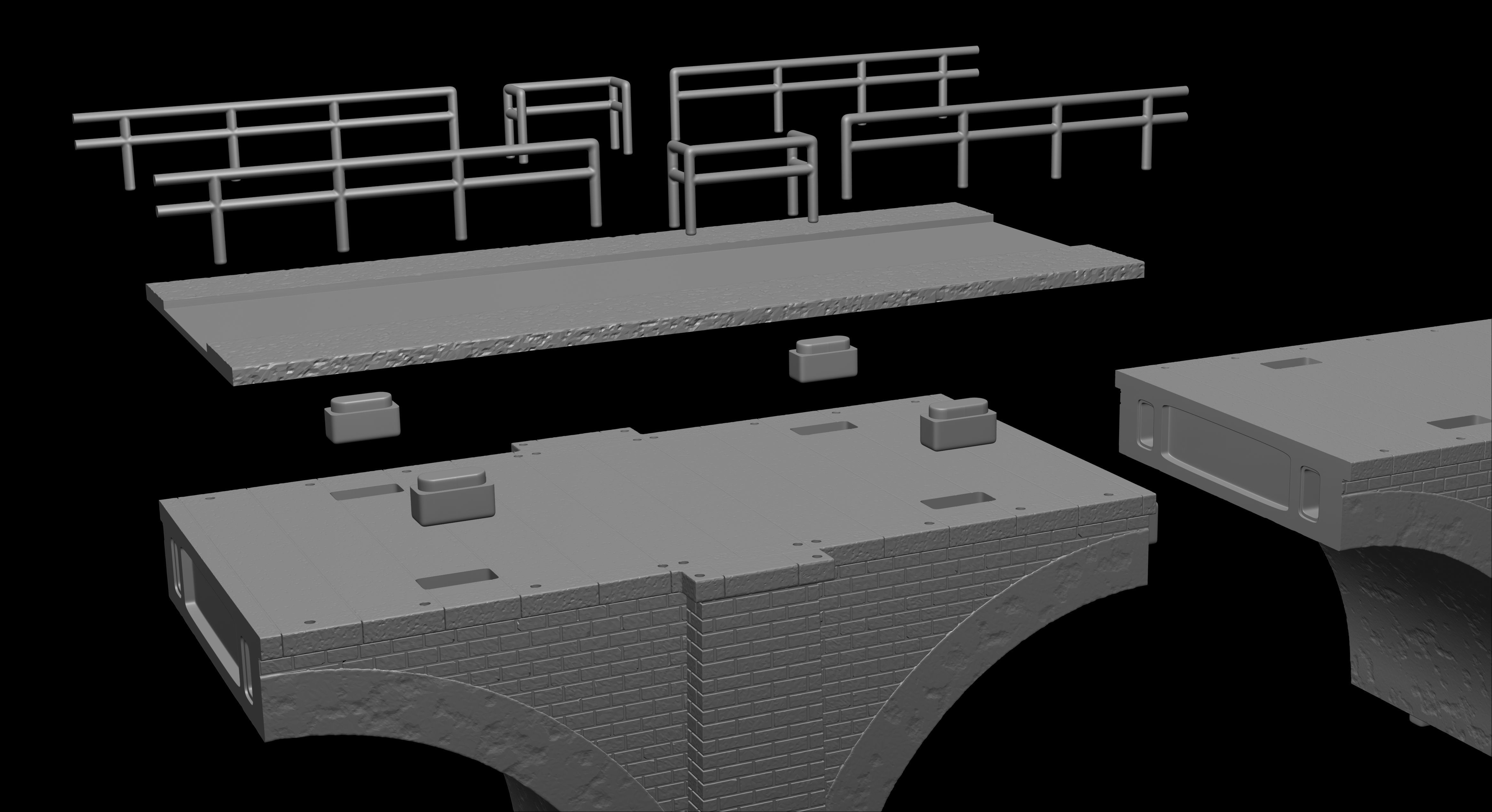 Model bridge H0 scale trains File 3D Printer 3D model 3D printable ...