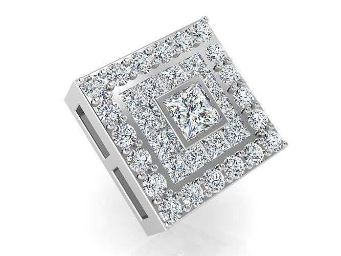 Small square pendant 3262 3D print model 3D model 3D printable | CGTrader