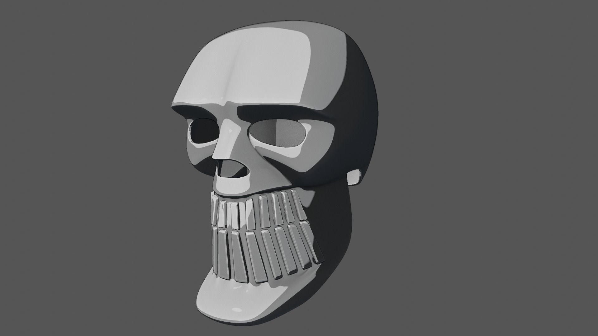 Skull Head Big Teeth - 3D Printable wearable Mask 3D model 3D printable ...