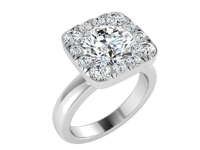 Square diamond ring 3272 3D print model 3D model 3D printable | CGTrader