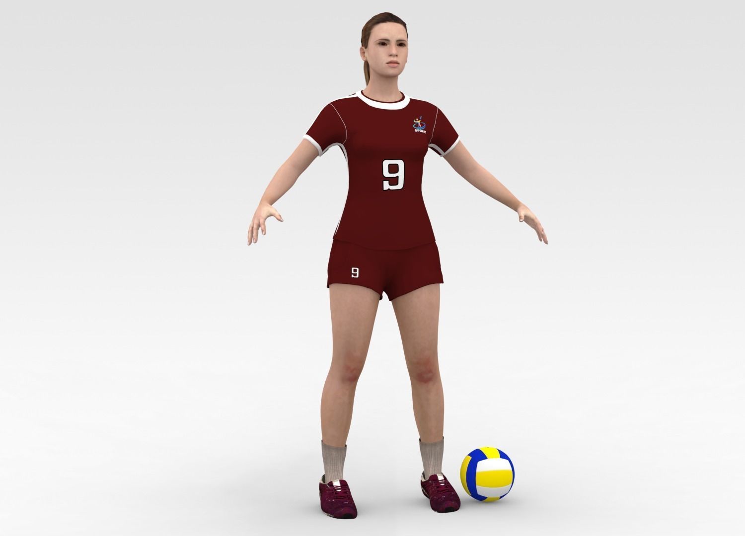 Female Volleyball Player 3D model | CGTrader