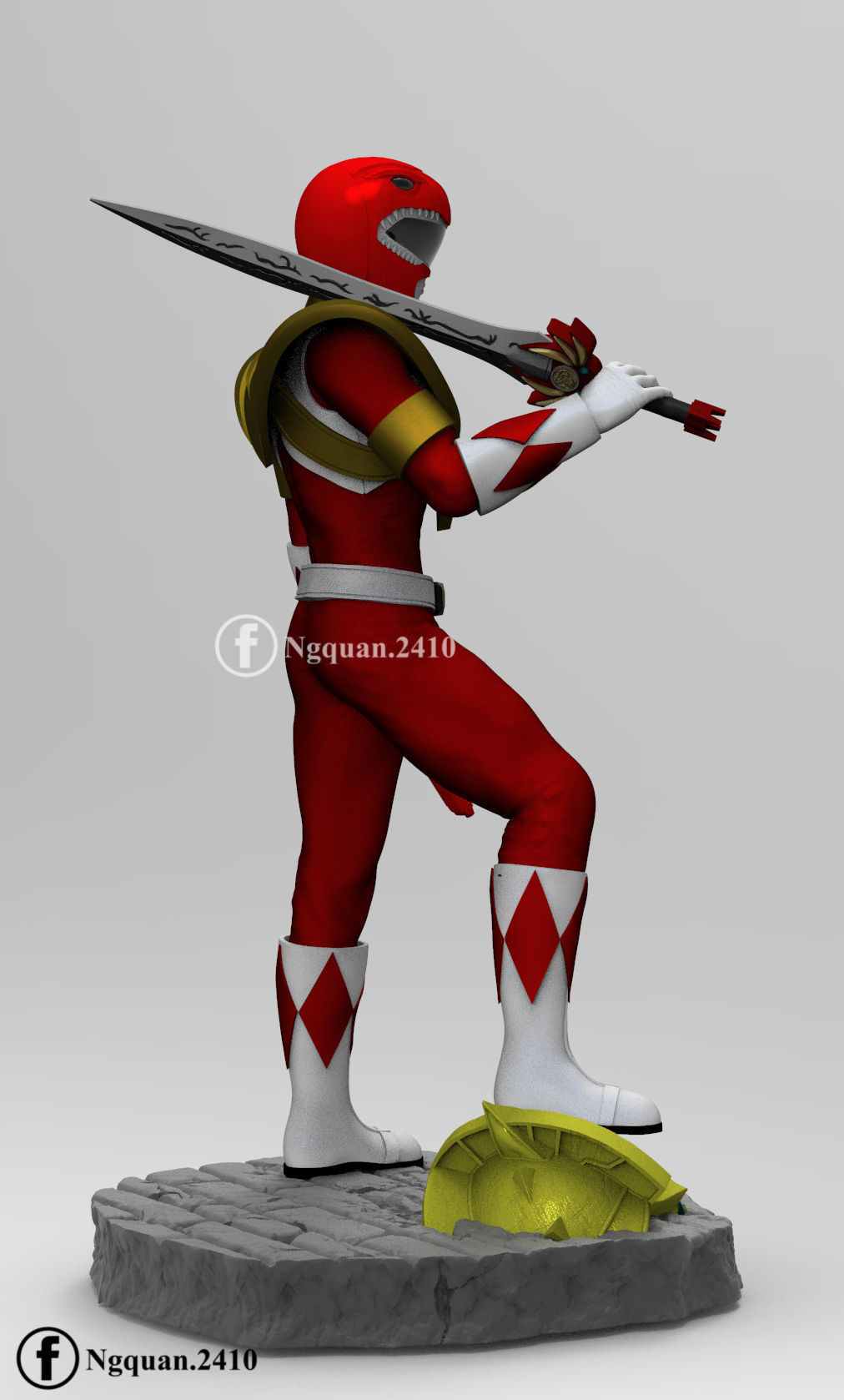 MMPR- Red Ranger 3D model 3D printable | CGTrader