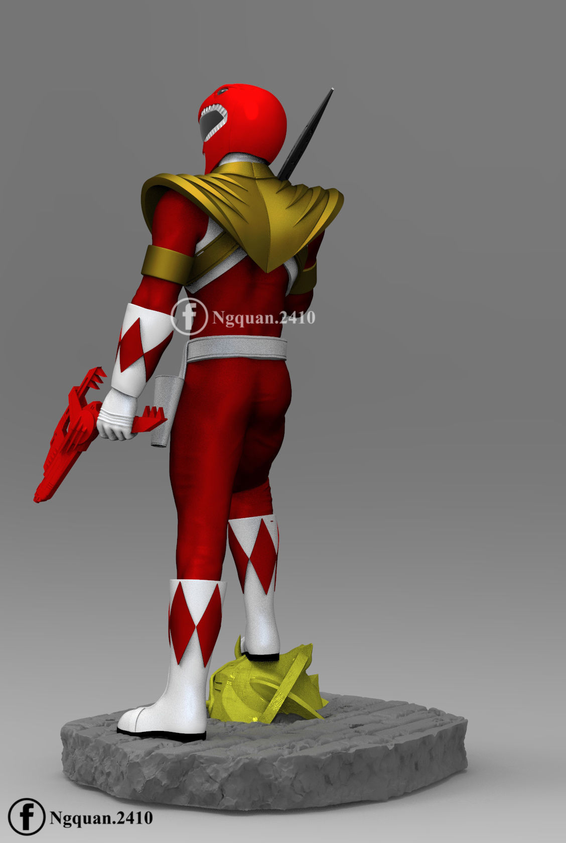 MMPR- Red Ranger 3D model 3D printable | CGTrader