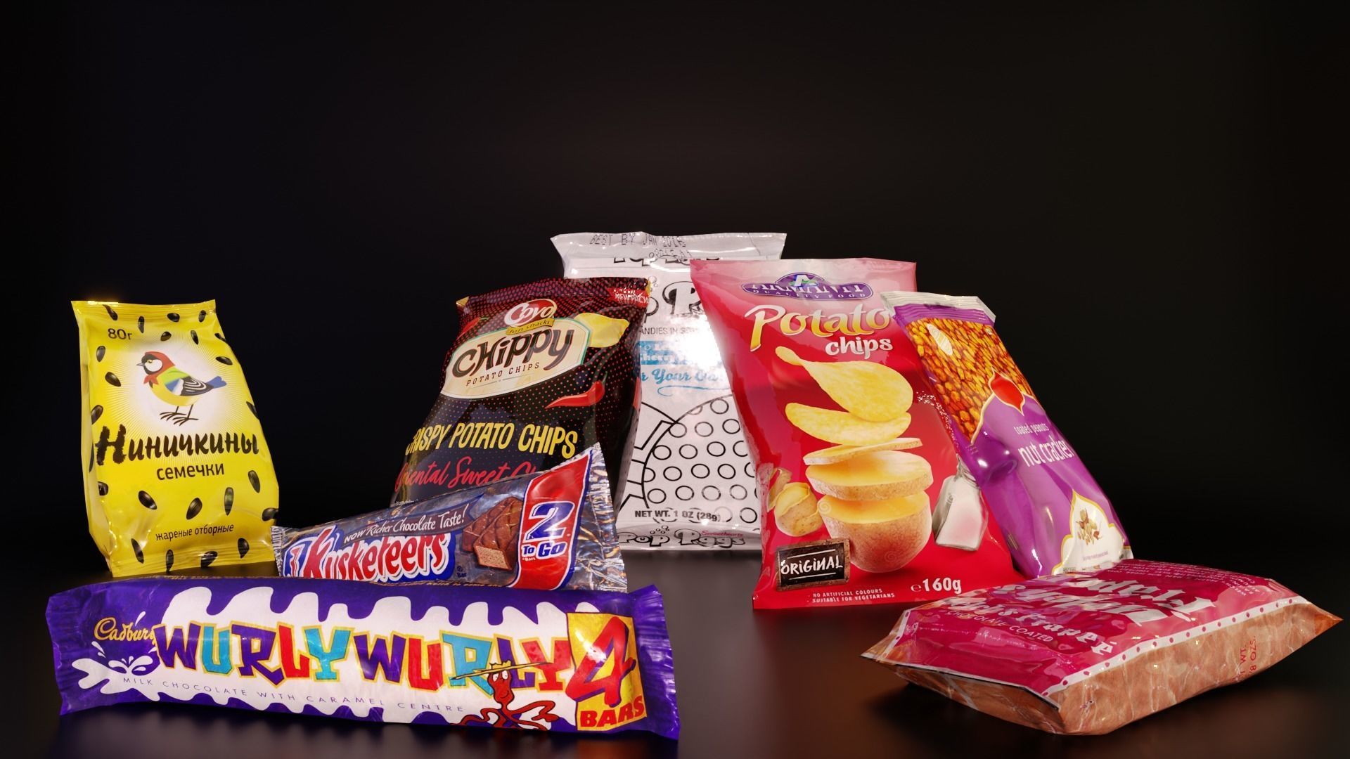 3D model Snacks bars packages VR / AR / low-poly | CGTrader