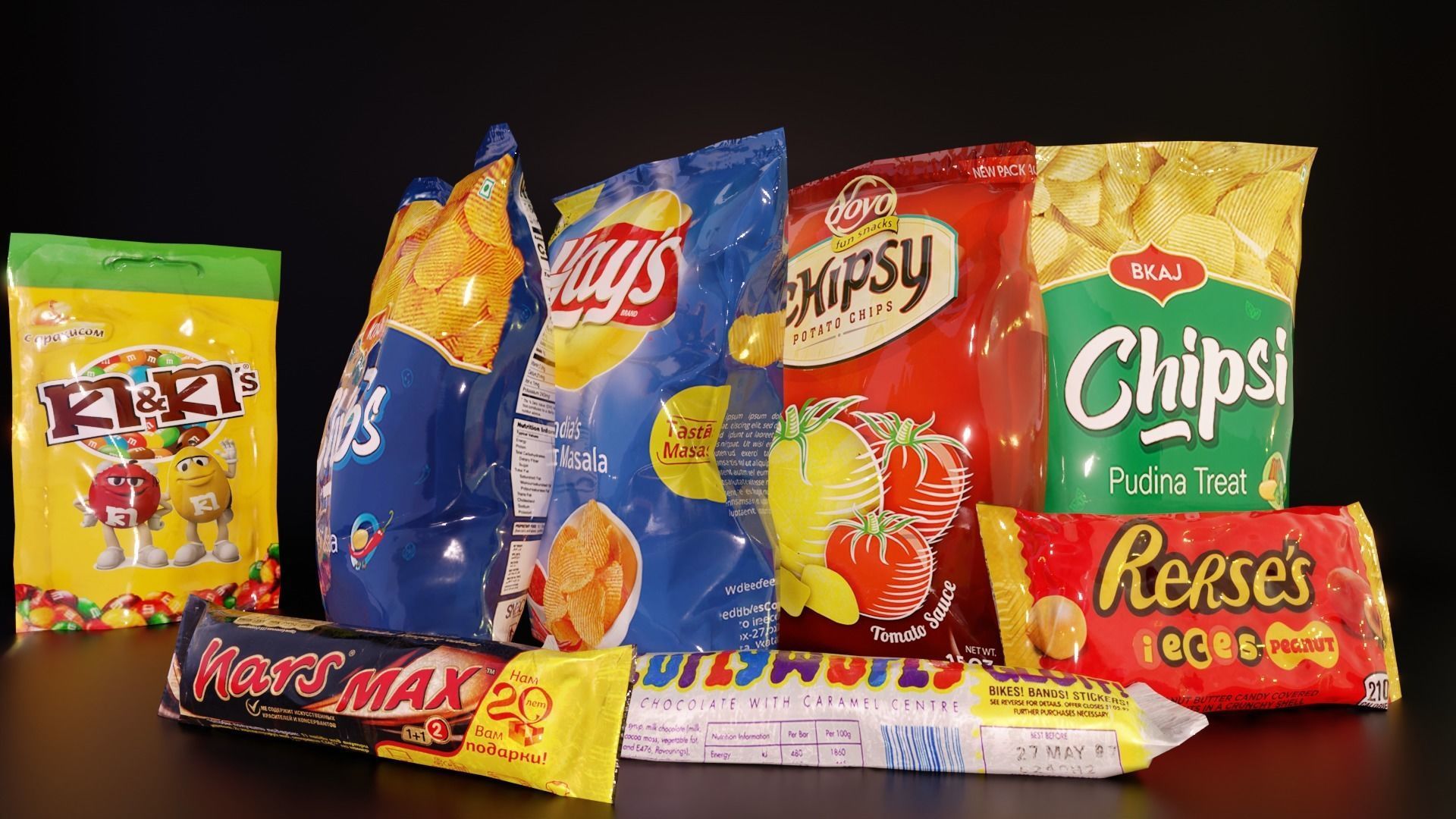 3D model Snacks bars packages VR / AR / low-poly | CGTrader