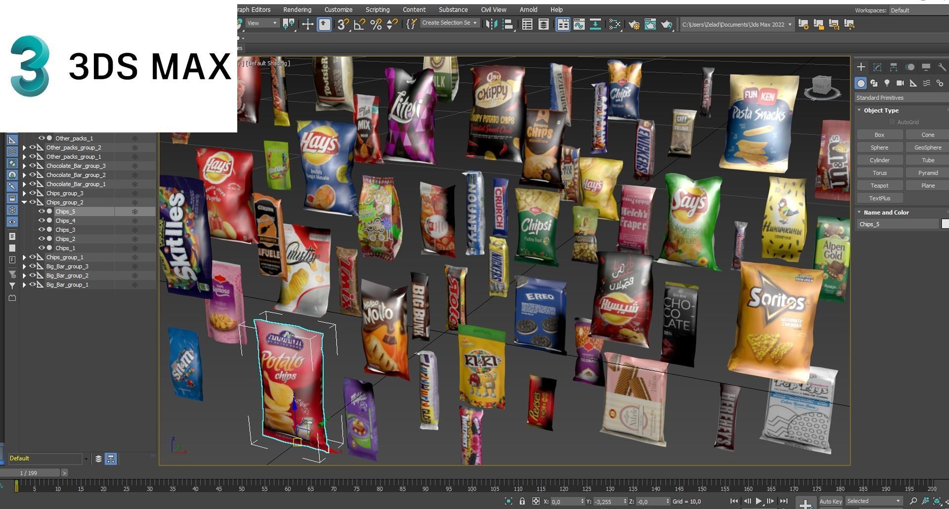 3D model Snacks bars packages VR / AR / low-poly | CGTrader