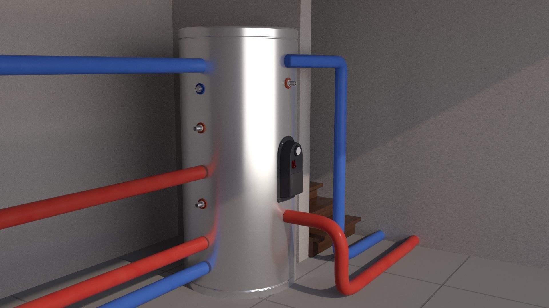 Heat Pump System 3D model | CGTrader