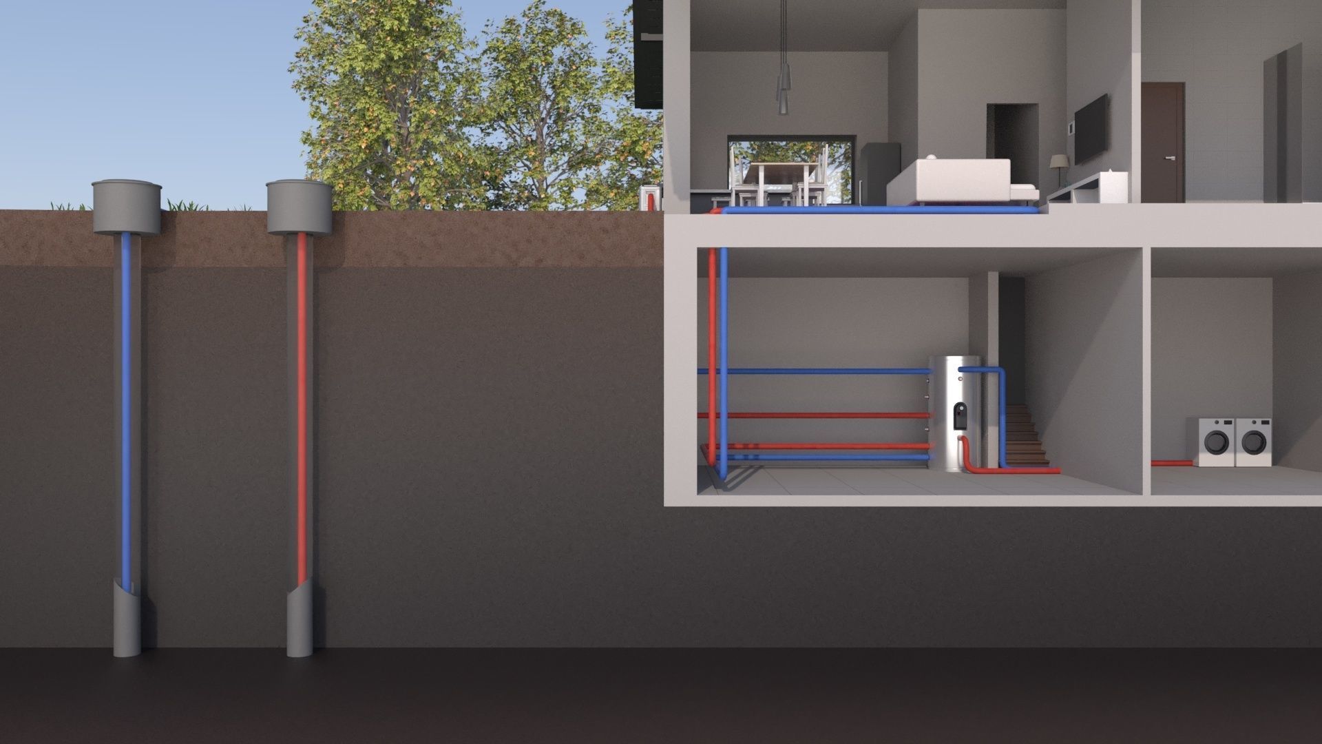 Heat Pump System 3D model | CGTrader