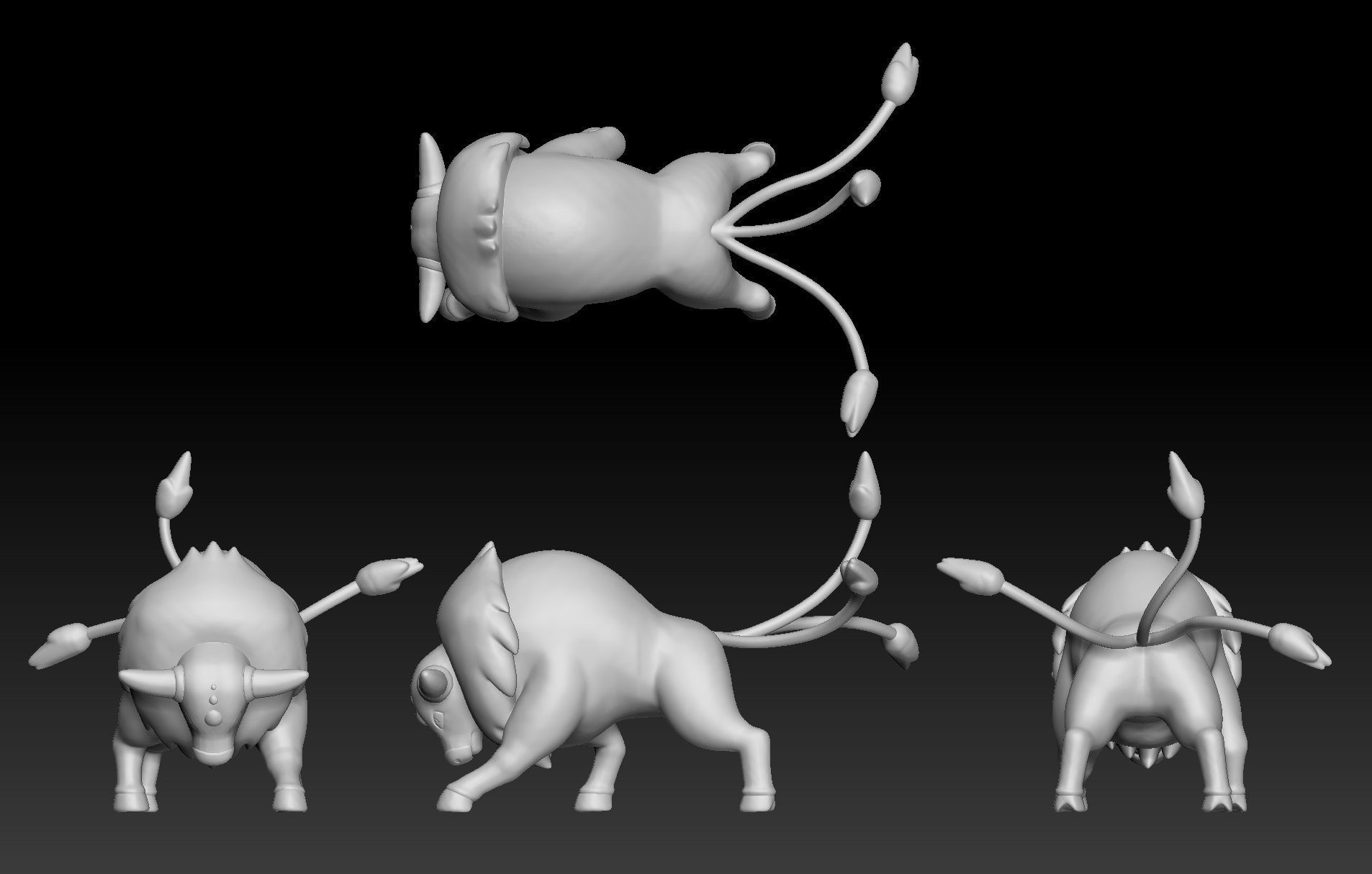 Pokemon Paldean Tauros Combat Breed 3D model 3D printable | CGTrader