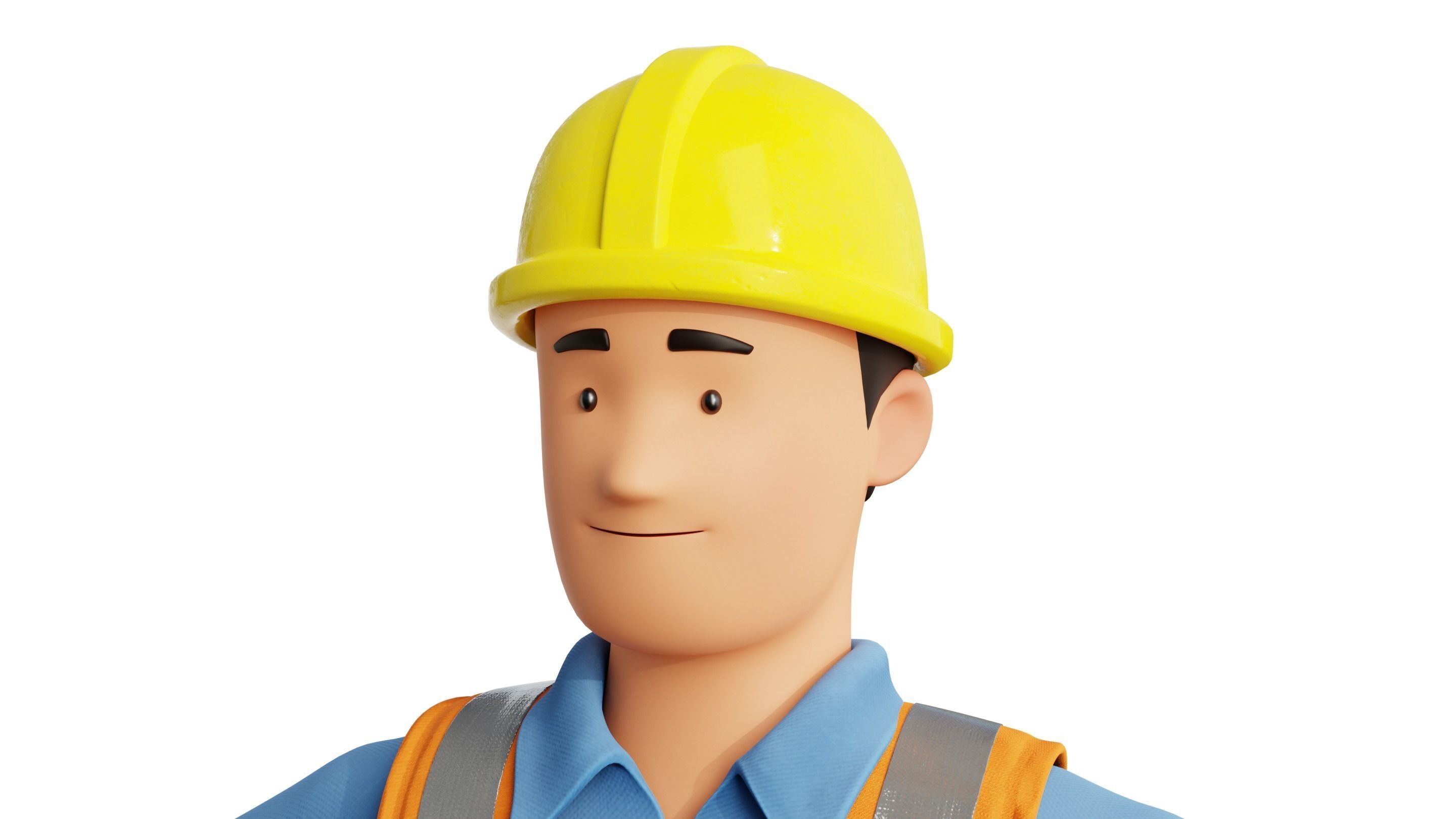 3D model Male Cartoon Worker Builder Character Illustration VR / AR ...