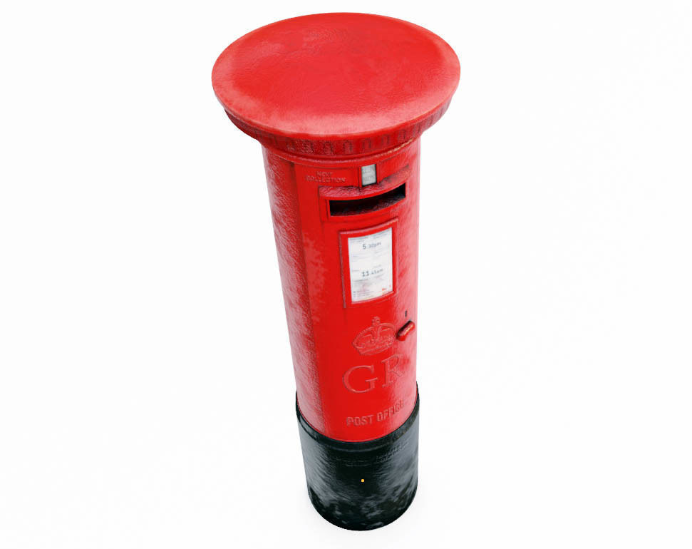 3D model Red Post Box Letter Box Royal Mail Post Office Model VR / AR ...