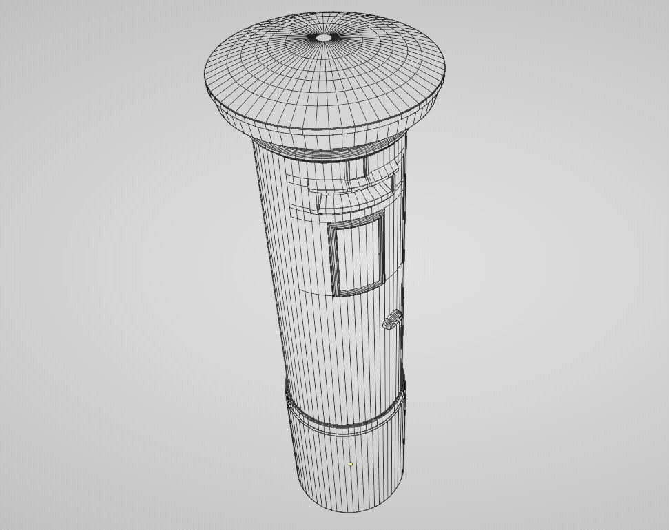 3D model Red Post Box Letter Box Royal Mail Post Office Model VR / AR ...