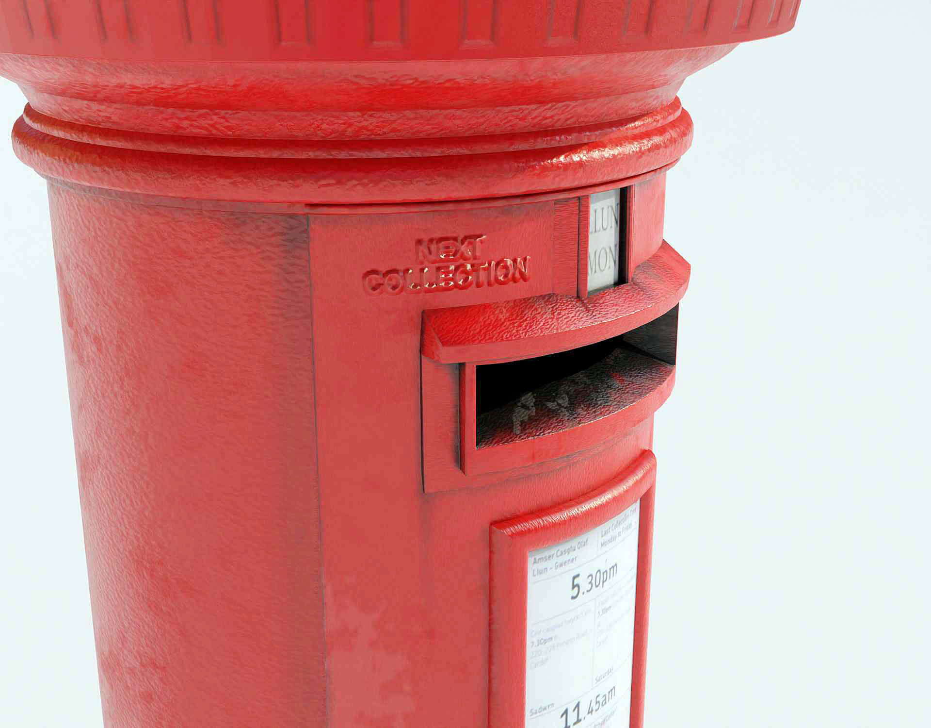 3D model Red Post Box Letter Box Royal Mail Post Office Model VR / AR ...