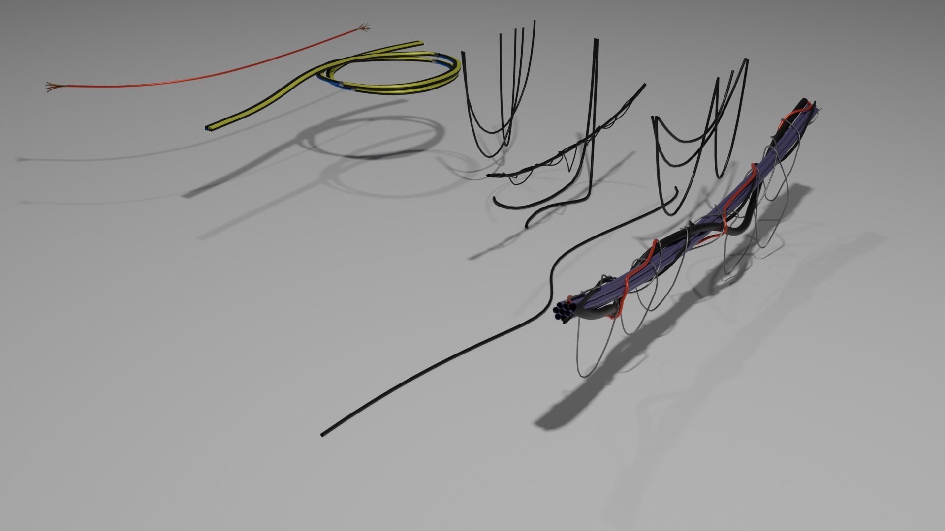 Mini pack wires and cables 3D models free 3D model | CGTrader